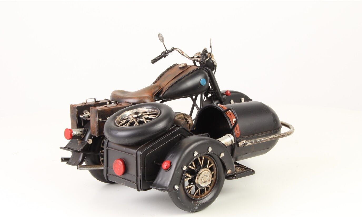 Miniatuurmodel motor met zijspan - DecoAction.nl